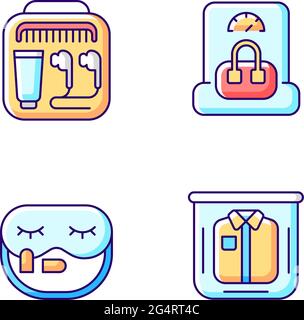 Vacation color icons set. Travelling. Sunny island with palm and sea ...