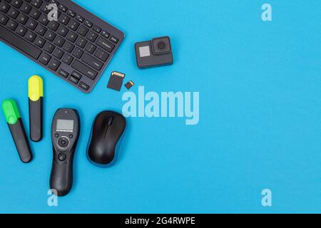 Top View of Photographer's, Videographer's or Video Blogger's Workplace ...