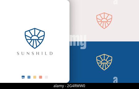 shield or defense logo in simple mono line and modern style Stock ...