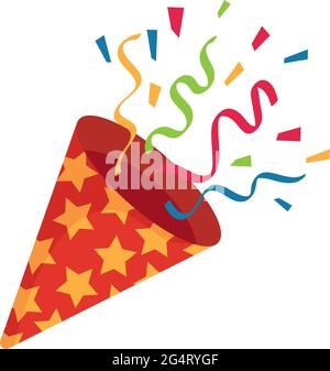 cornet and confetti birthday icon Stock Vector Image & Art - Alamy
