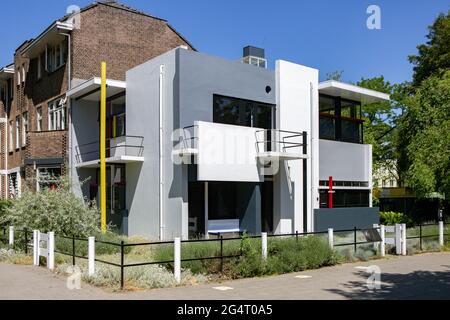 The historic Schroder House in Utrecht, Netherlands. Designed by Gerrit ...