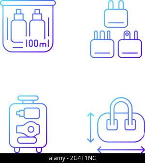 Portable travel essentials linear icons set Stock Vector Image & Art ...
