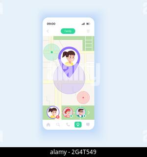 Family locator isolated cartoon vector illustration. Holding smartphone ...