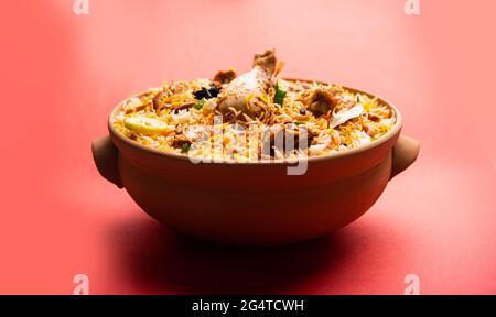 Dum Handi chicken Biryani is prepared in an earthen or clay pot called ...