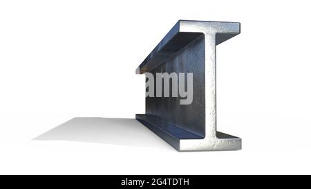 flange beam metal profile. isolated digital industrial 3D illustration ...