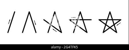 Pentagram sign five pointed star icon. Magical symbol of faith. Simple ...