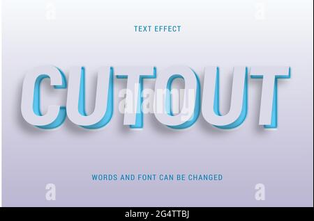 Cutout text effect with editable font style Stock Vector Image & Art - Alamy
