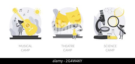 Summer vacation camps abstract concept vector illustrations Stock ...