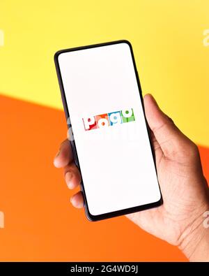 Pogo logo on phone screen stock image Stock Photo - Alamy