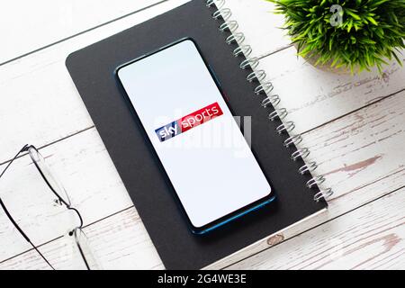 Sky Sports tv logo on phone screen stock image Stock Photo - Alamy