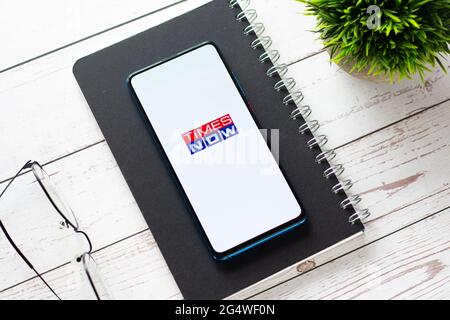 Times Now logo on phone screen stock image Stock Photo - Alamy