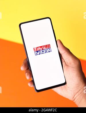 Times Now logo on phone screen stock image Stock Photo - Alamy