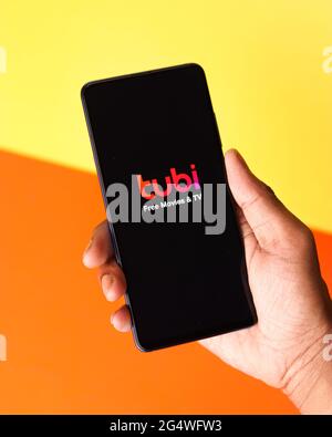 Tubi tv logo on phone screen stock image Stock Photo - Alamy