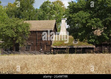 Traditional old farmhouse at Skansen park, the first open-air museum ...