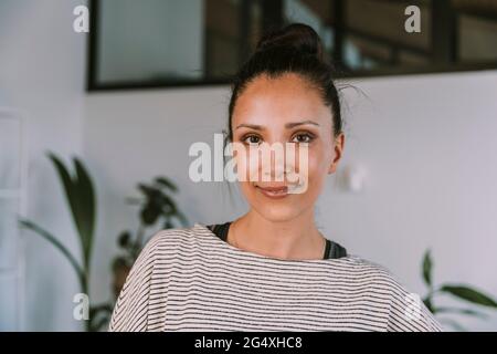 Smiling mature woman at home Stock Photo - Alamy