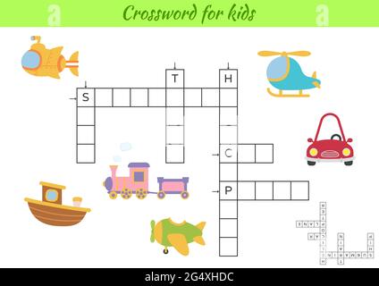 Crossword puzzle game for kids about vehicles Stock Vector Image & Art ...