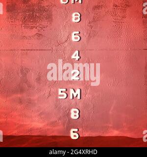 Water depth markings on ship Stock Photo - Alamy
