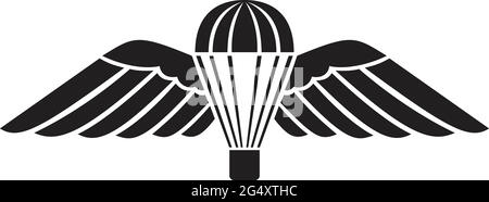 Military badge illustration of Parachute Regiment insignia with ...