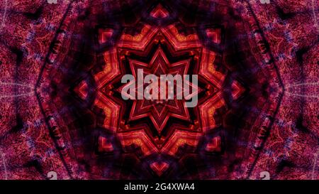 Vibrant cool kaleidoscopic illustration in bright purple, black, and ...