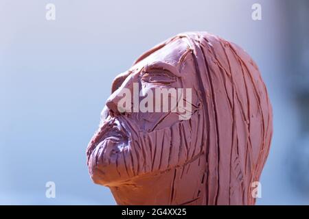 Photograph of Jesus Christ face clay sculpture Stock Photo - Alamy