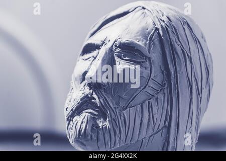 Photograph of Jesus Christ face clay sculpture Stock Photo - Alamy