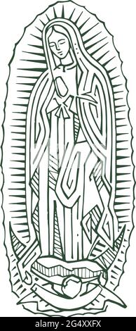 Digital illustration or drawing of Our Lady of Guadalupe Stock Vector ...