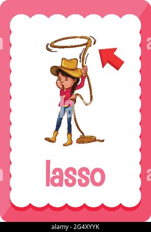 Flashcard alphabet L is for lasso illustration Stock Vector Image & Art ...