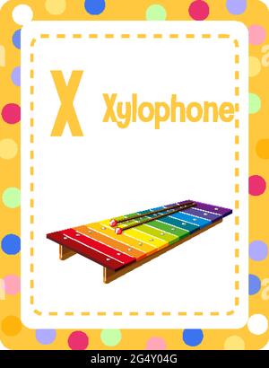 Flashcard letter X is for xylophone Stock Vector Image & Art - Alamy