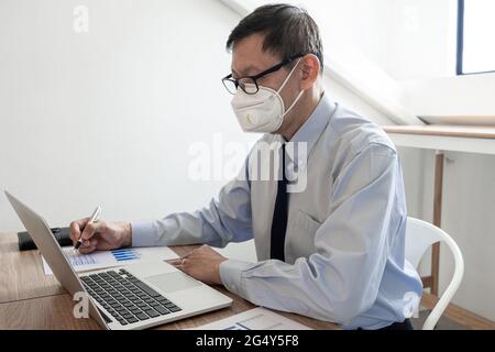 A stressed officer using thoughts focusing on the complicated task ...