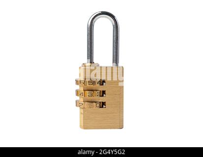 Dial key change lock isolated on white background Stock Photo - Alamy