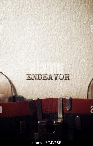 The word endeavor written with a typewriter Stock Photo - Alamy