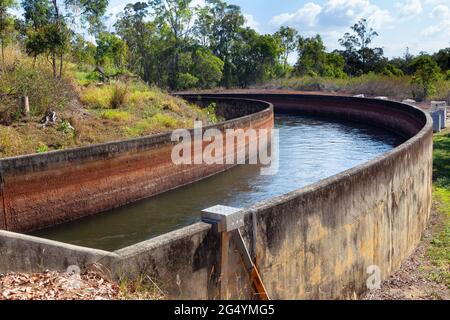 Irrigation channel for farming at Tinaroo Falls Dam on the Atherton ...