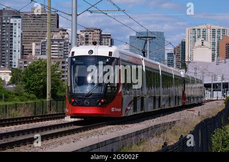 The O-Train line 1, An Alstom Citadis Spirit LRV, part of the light ...