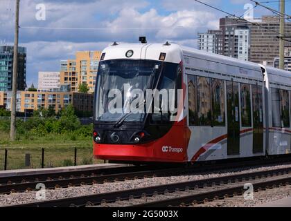 The O-Train line 1, An Alstom Citadis Spirit LRV, part of the light ...