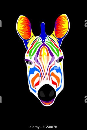 Zebra rainbow head vector in beautiful style Stock Vector Image & Art ...