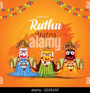 illustration of Lord Jagannath, Balabhadra and Subhadra on annual ...
