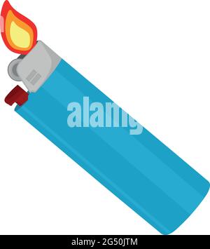 Vector emoticon illustration of a lit lighter with a small flame of ...