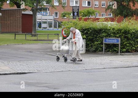 Copenhagen Denmark 29 July 2016-Senior male will transport walker with ...