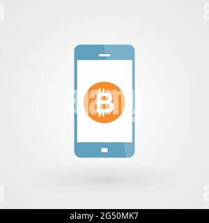 smartphone with bitcoin currency exchange financial Stock Vector Image ...