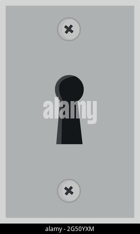 Vector emoticon illustration of a lock with screw heads and their ...