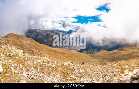 Mesmerizing view of the cloud formations over the mountains and valleys ...