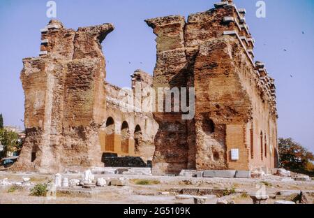 The ruins of the Red Basilica in Pergamum, Turkey, Asia Minor Stock ...