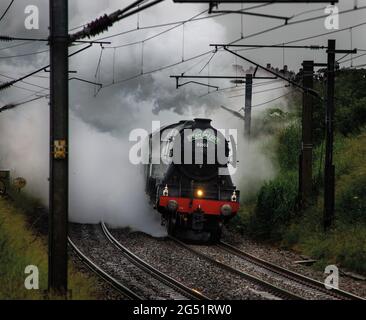 Famous steam train Flying Scotsman at Swanage during 100th anniversary ...