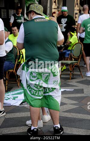Copenhagen Denmark 21 July 2016- Hibernian Ednin burgh fans enjoying ...