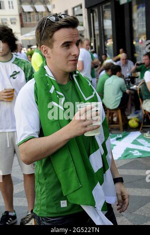 Copenhagen Denmark 21 July 2016- Hibernian Ednin burgh fans enjoying ...