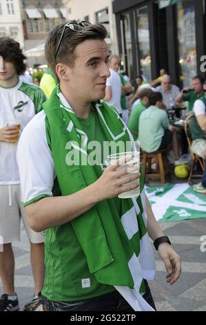 Copenhagen Denmark 21 July 2016- Hibernian Ednin burgh fans enjoying ...