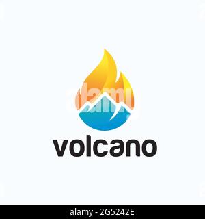 abstract mountain volcano eruption logo vector symbol icon design ...