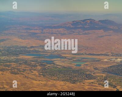 Aerial view of the Shadow Cliffs Regional Recreation Area at California ...