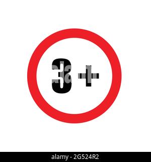 Not suitable for children under 3 years, prohibition sign. Silhouette ...