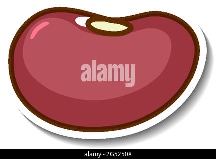 Sticker design with a kidney bean isolated illustration Stock Vector ...